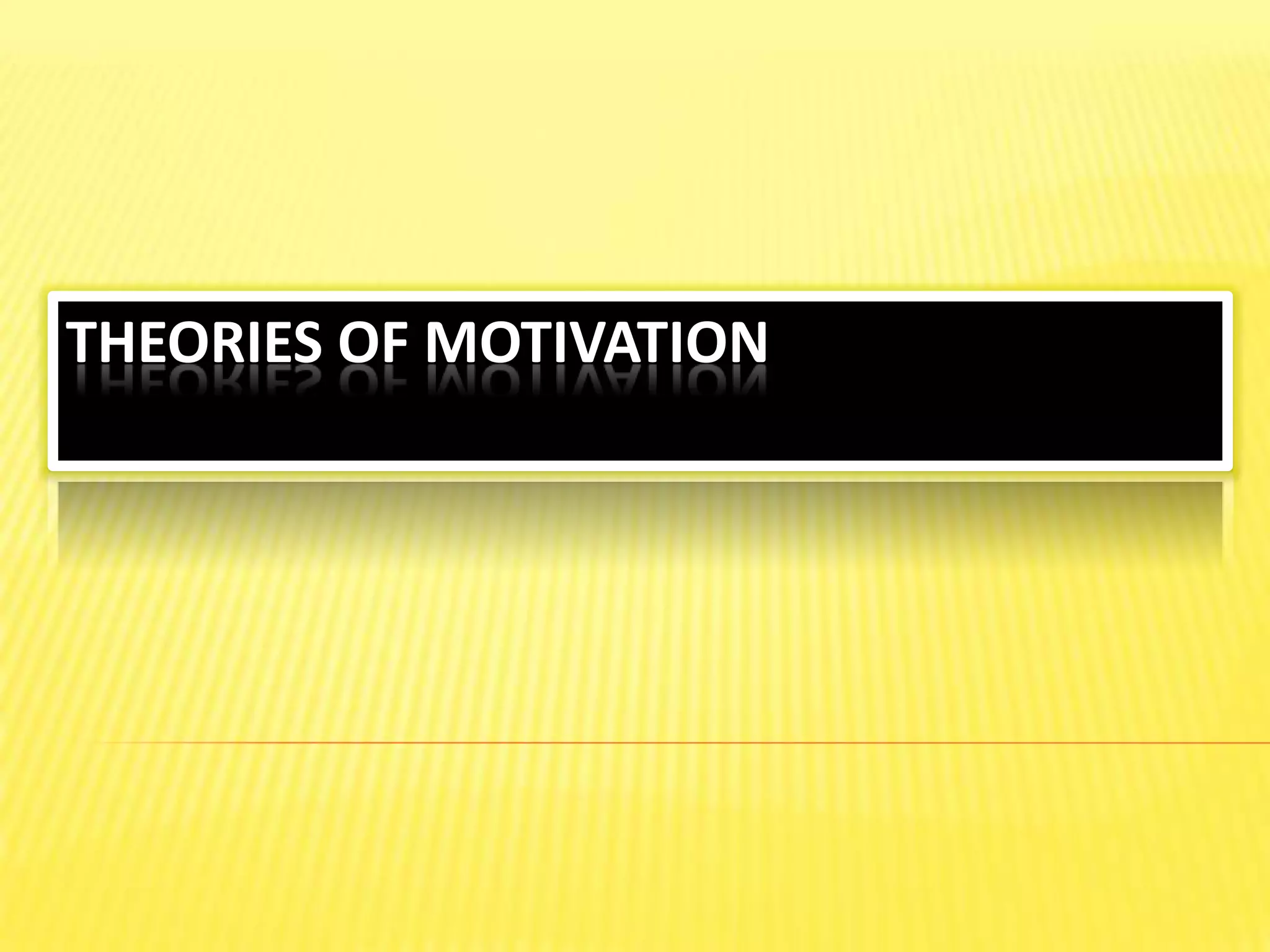 Theories of Motivation | PPTX