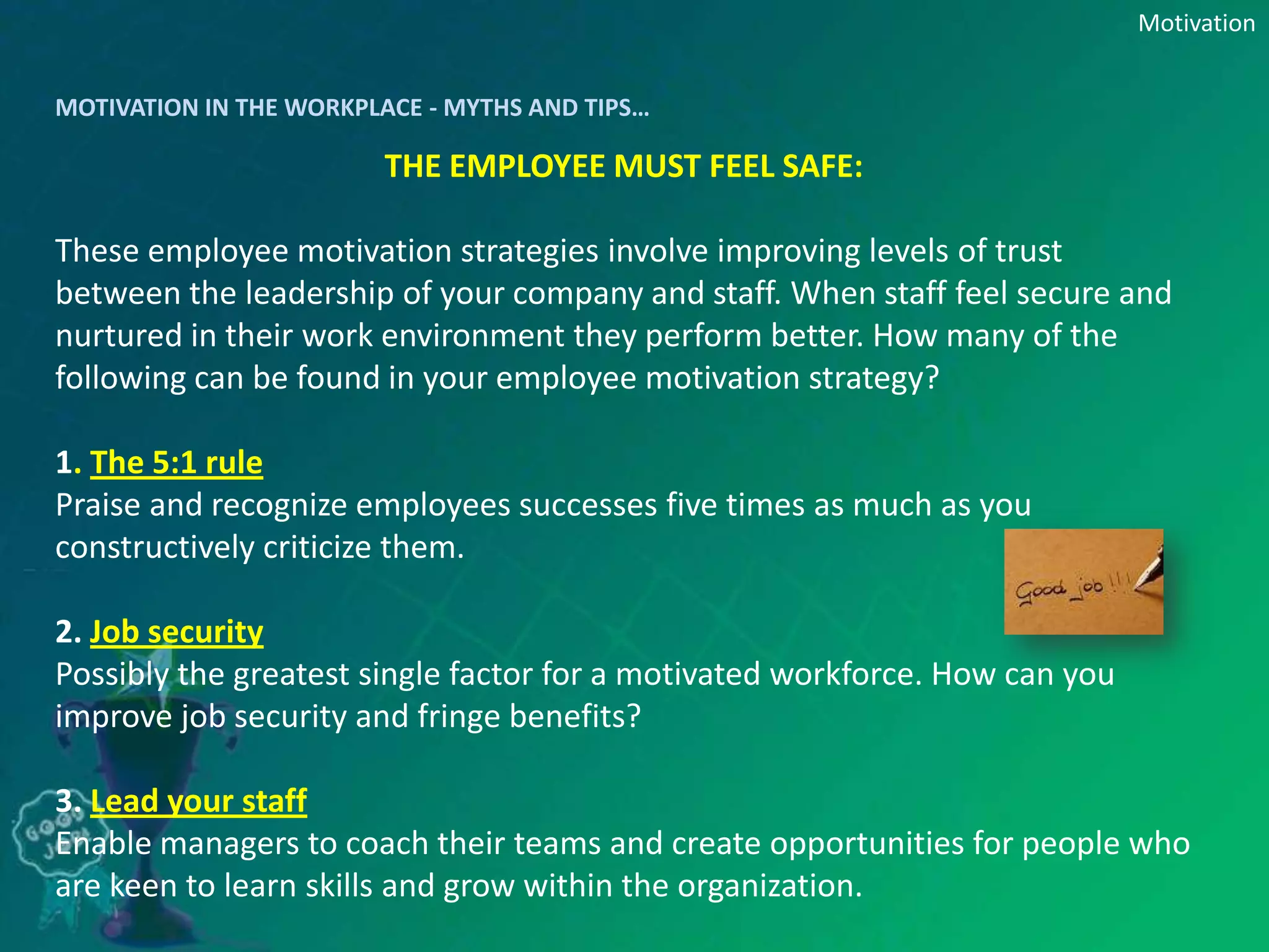 Motivation at Workplace | PPTX