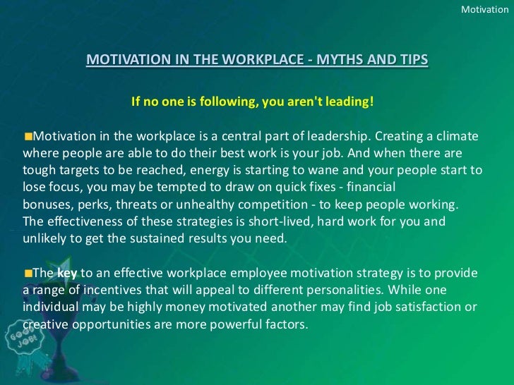 Motivation at Workplace