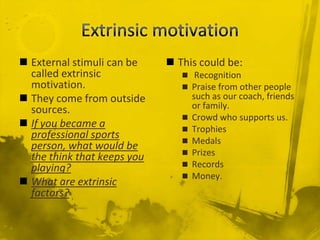 Motivation and sport | PPTX