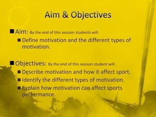 Motivation and sport | PPTX