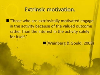 Motivation and sport | PPTX