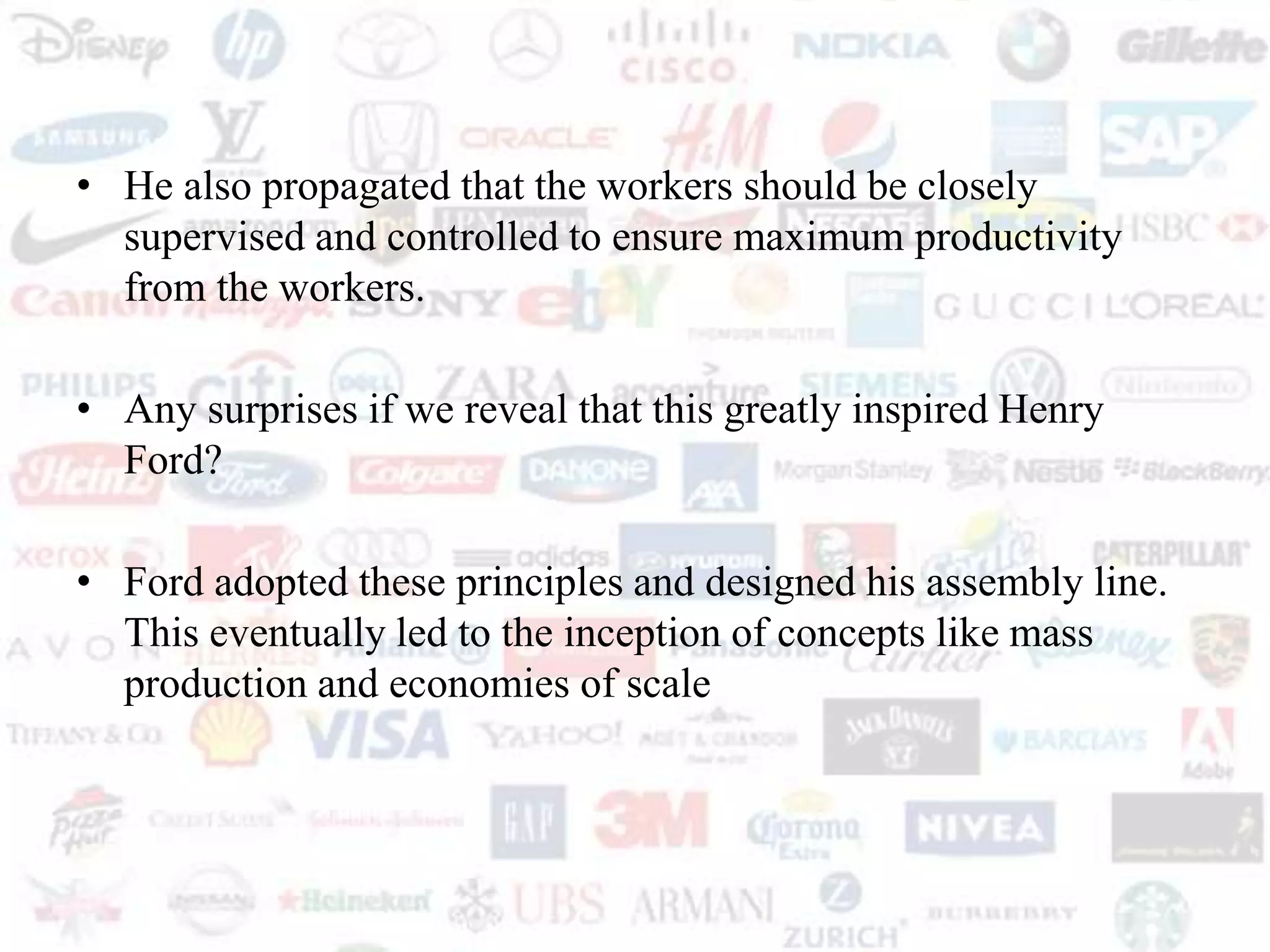 Principles of Scientific Management by FW Taylor and Theory of ...