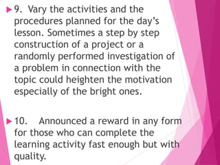 Principles of Teaching - Motivation | PPT