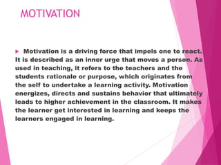 Principles of Teaching - Motivation | PPTX