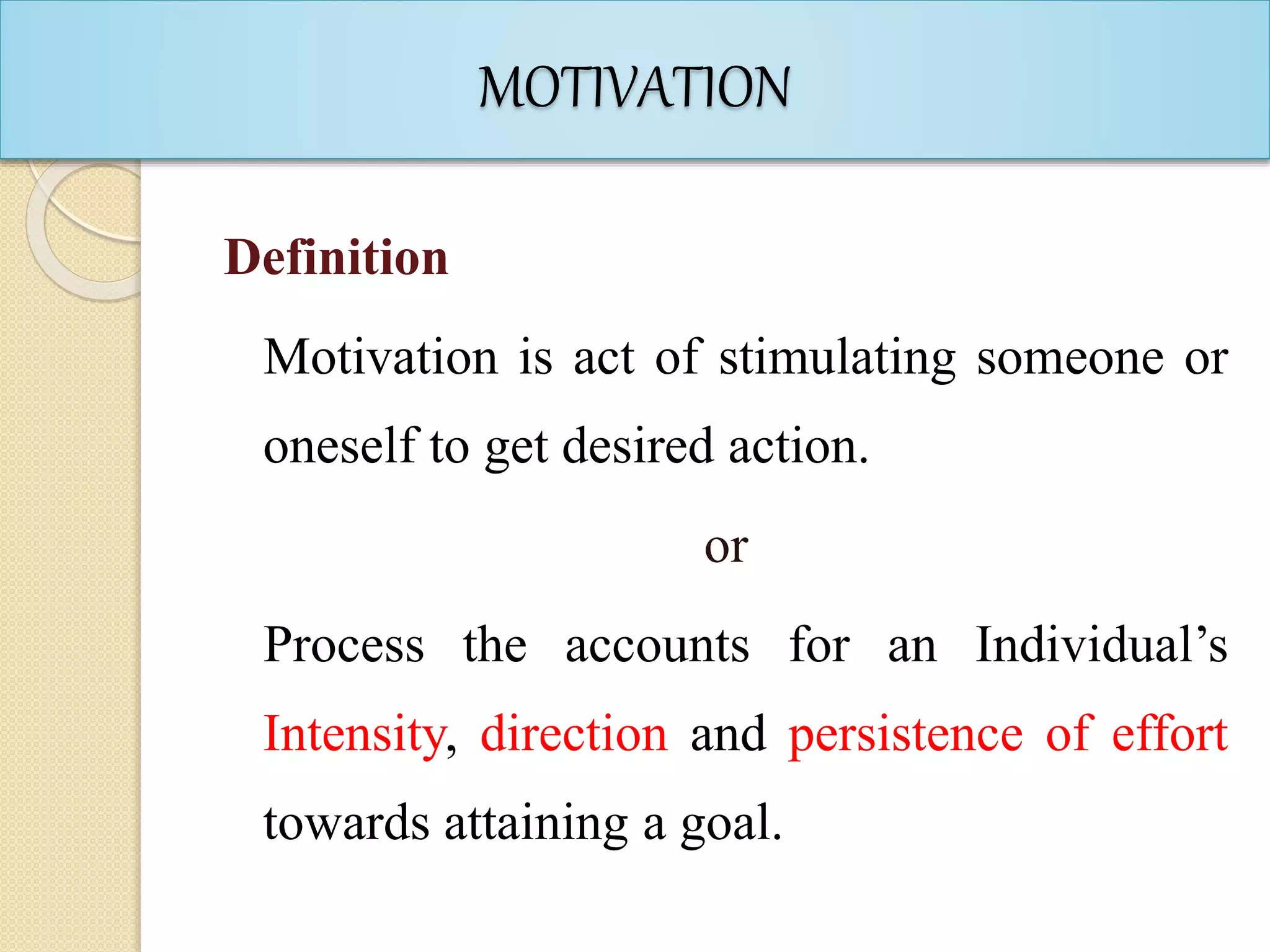 Motivation and its theories | PPTX