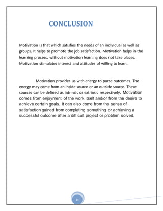 Motivation | DOCX | Family and Relationships