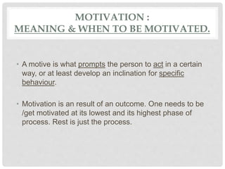Motivation - To dos and Not To-dos | PPTX