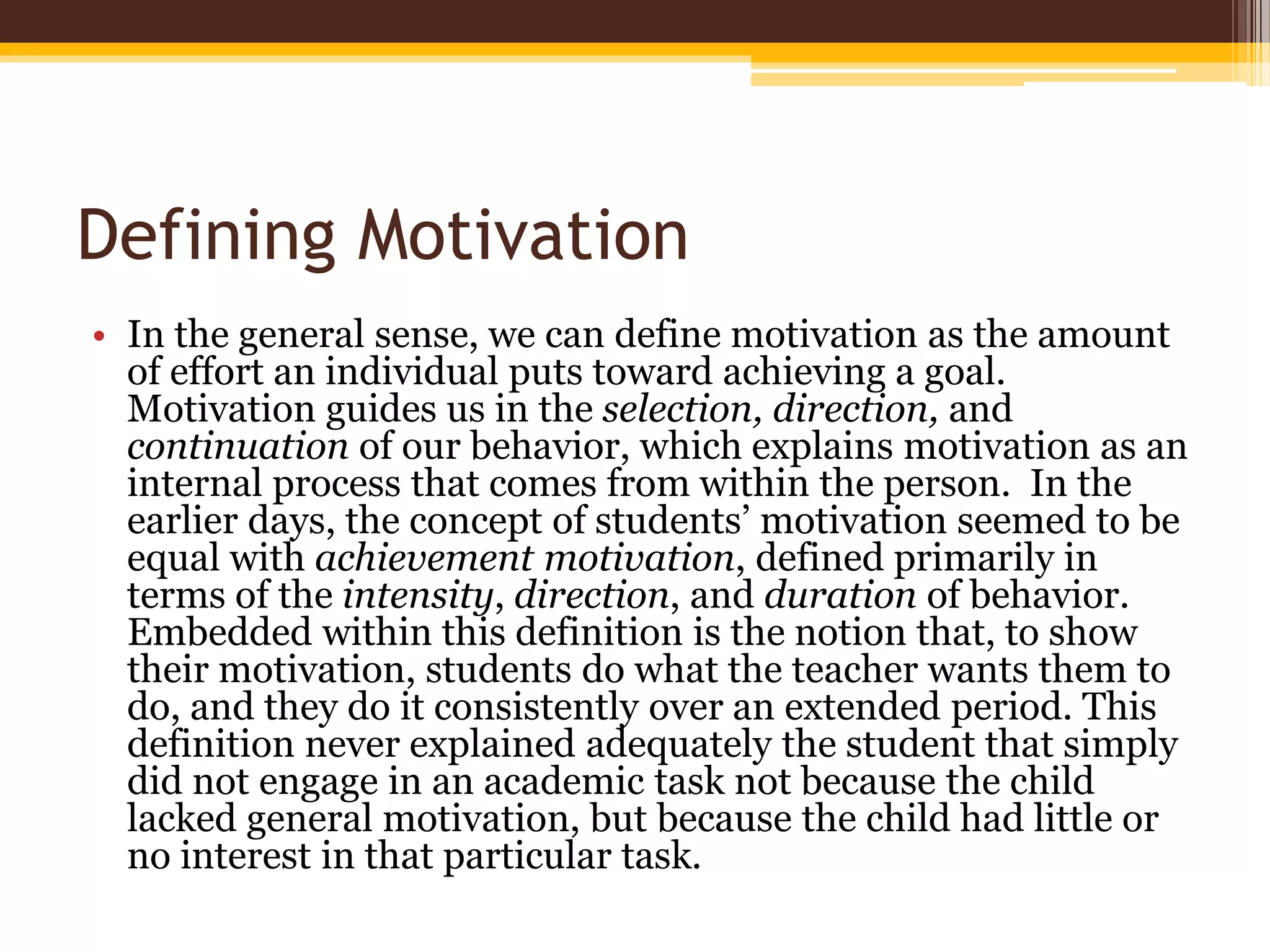 How Children Learn: Understanding Motivation | PPTX