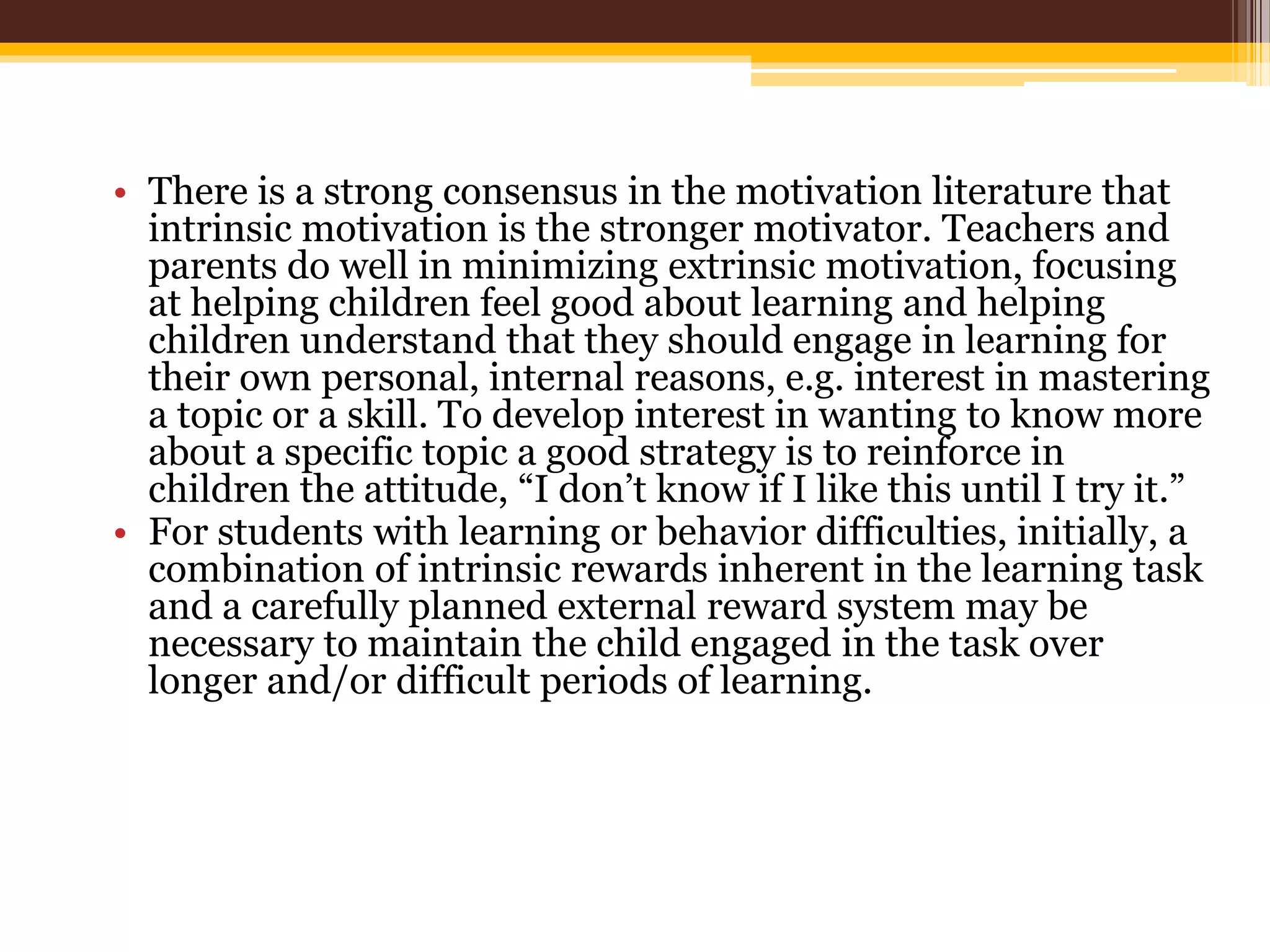 How Children Learn: Understanding Motivation | PPTX