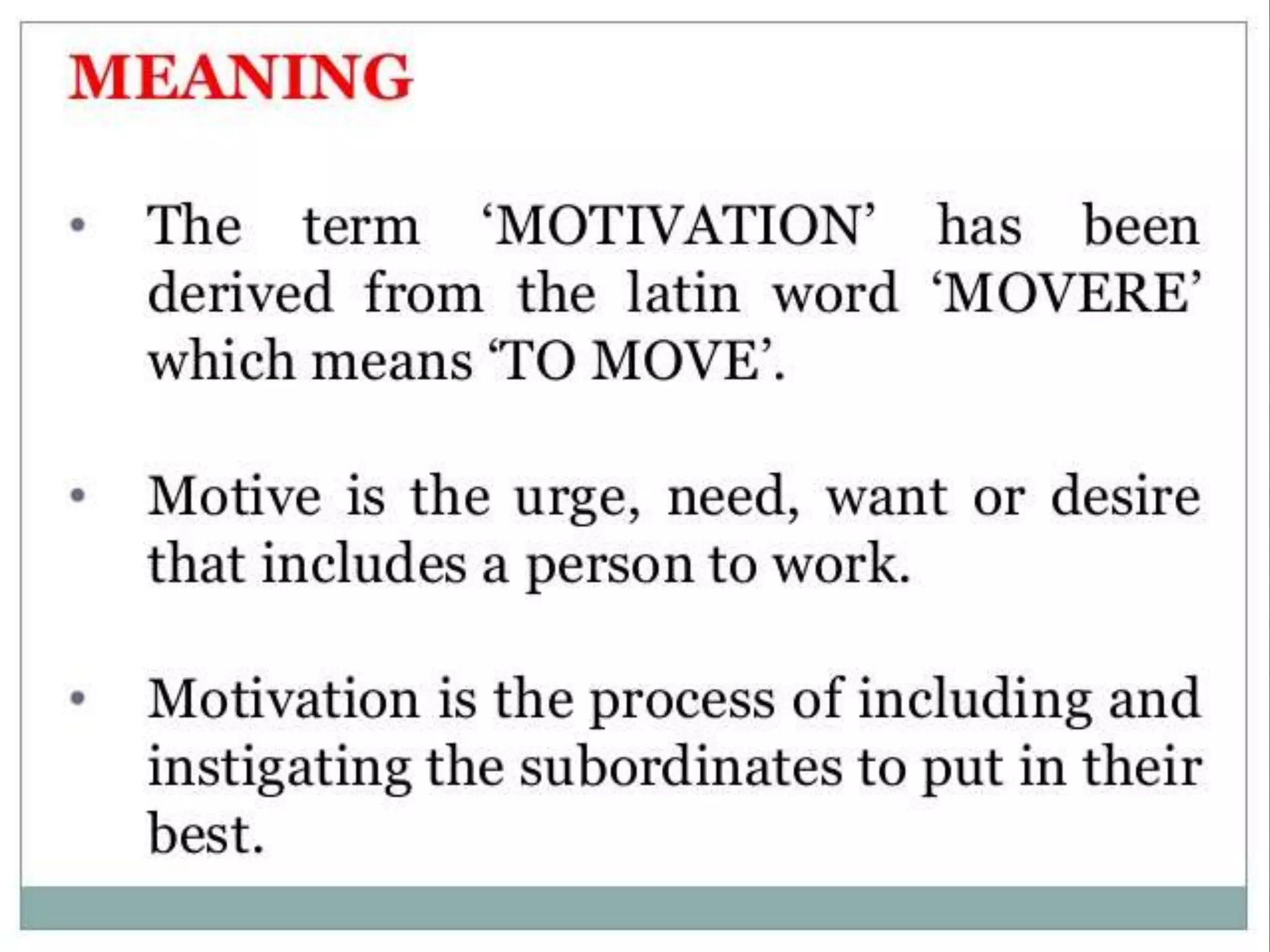 Motivation | PPT | Free Download