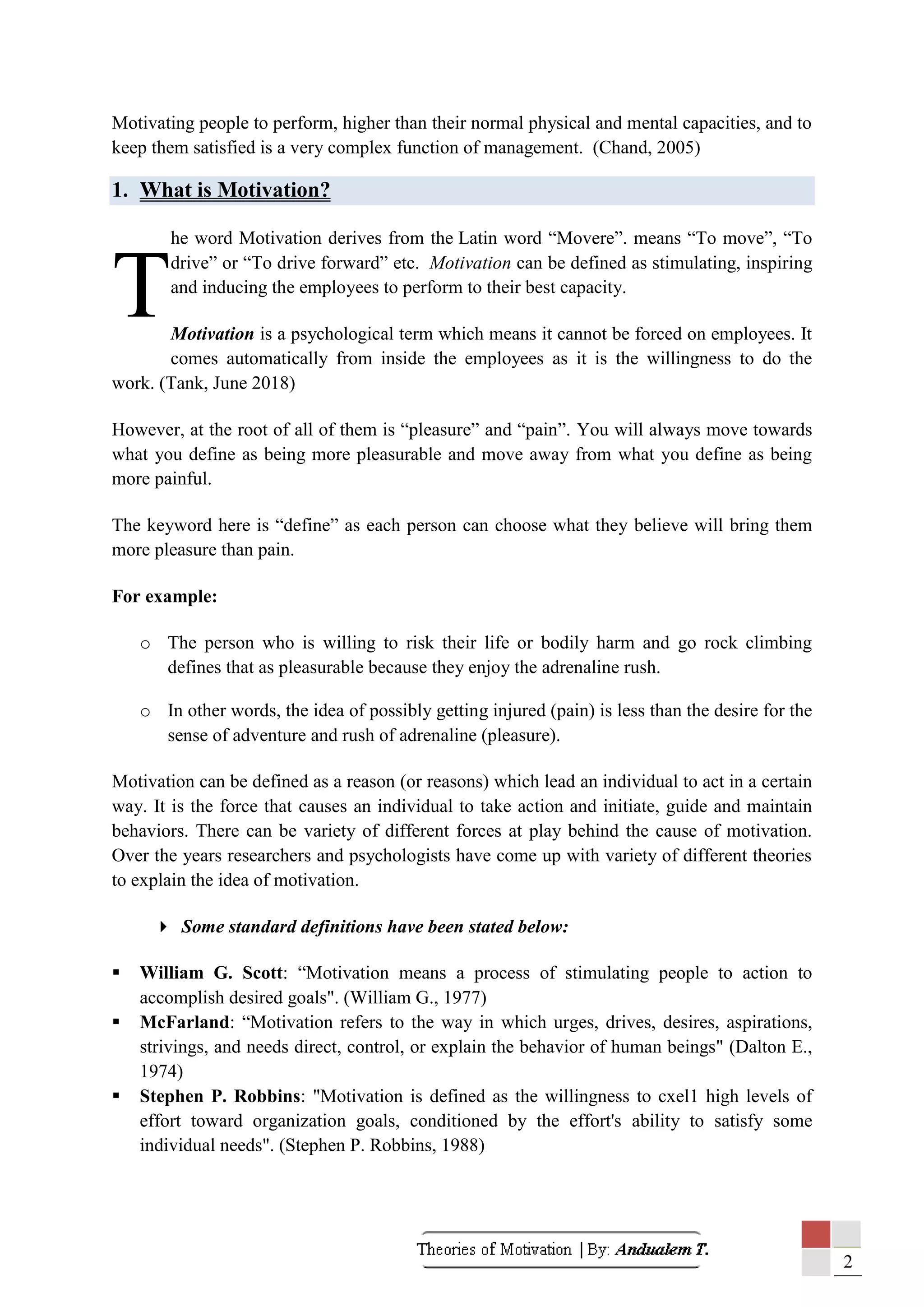 Theories of Motivation | PDF