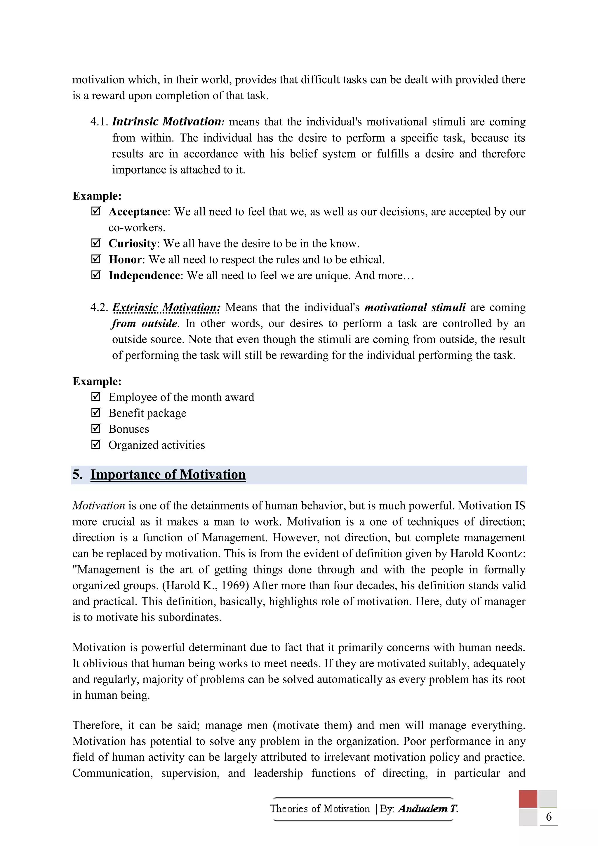 Theories of Motivation | PDF