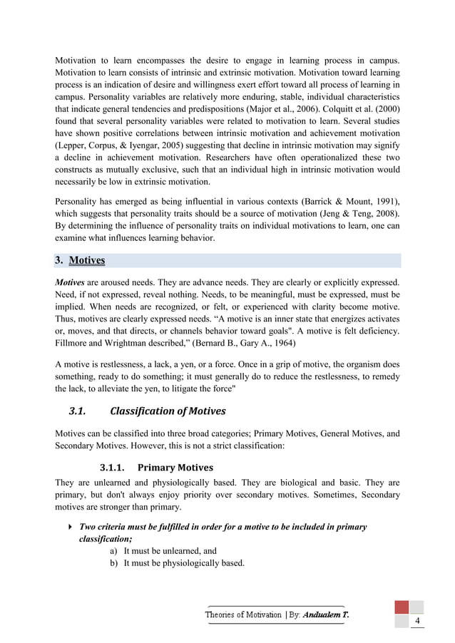 Theories of Motivation | PDF