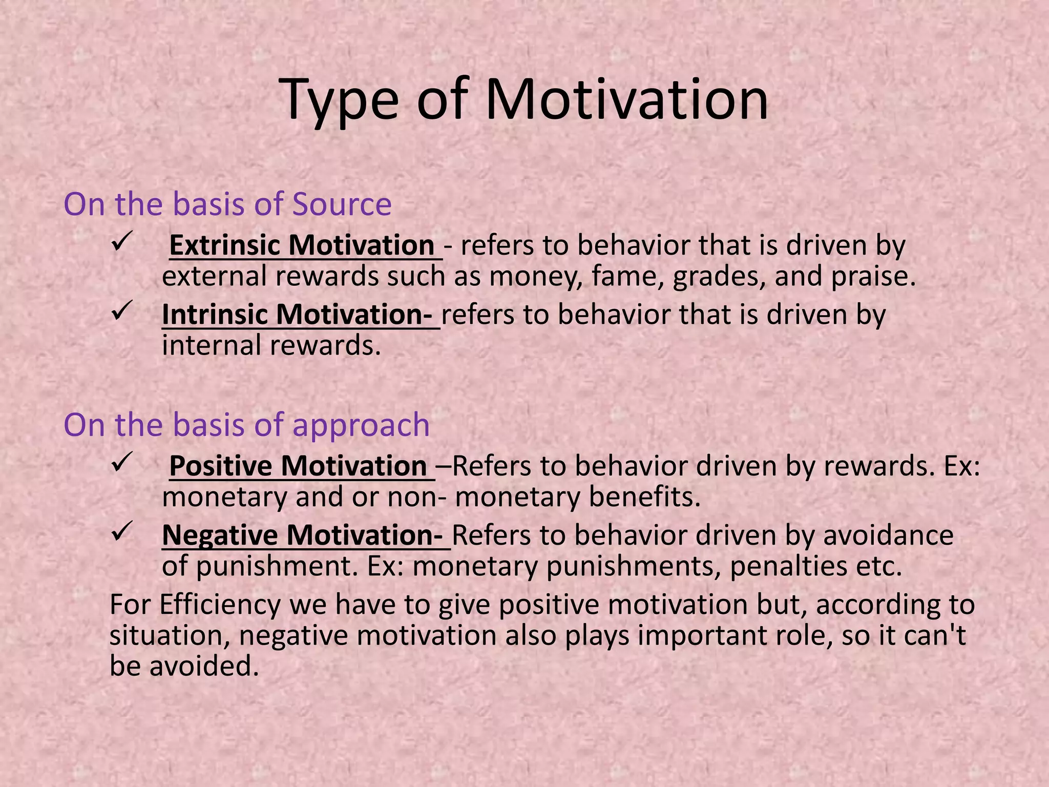 Motivation & Motivational drives and theories | PPTX