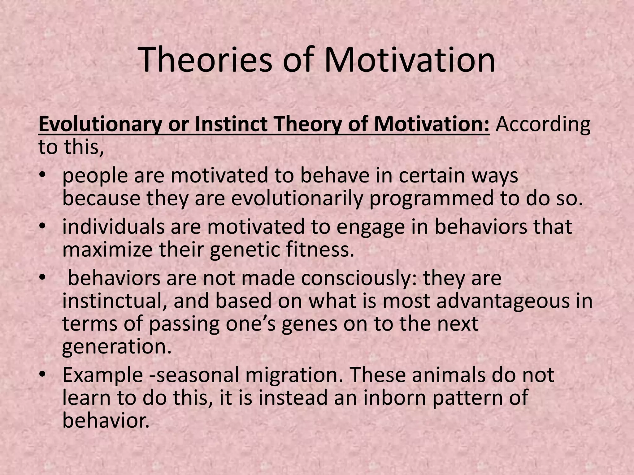 Motivation & Motivational drives and theories | PPTX