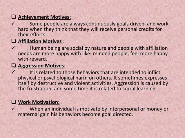 Motivation & Motivational drives and theories | PPTX | Science