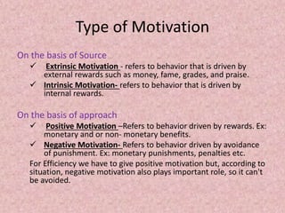 Motivation & Motivational drives and theories | PPTX