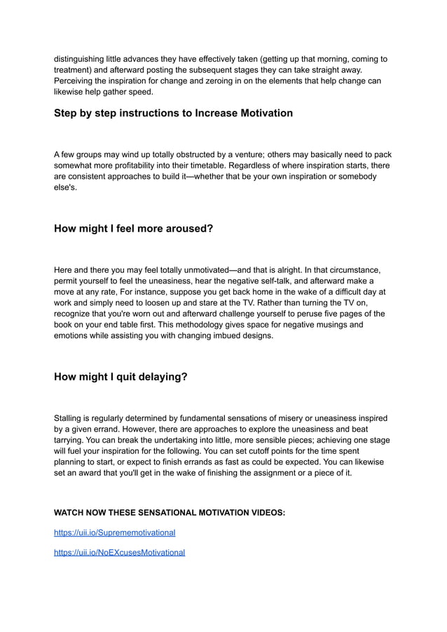 Motivation - get more motivation | PDF