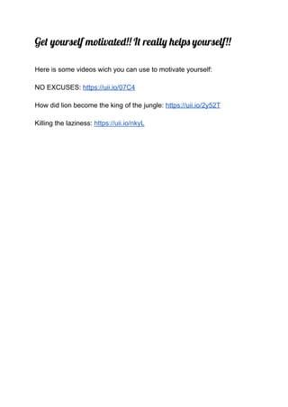 HOW TO GET YOURSELF MOTIVATED | PDF
