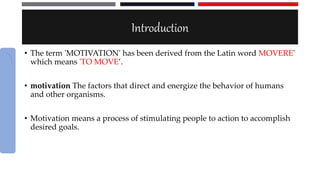 Motivation in psychology & theory | PPTX