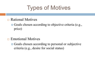 Motivation topic of consumer behaviour and market .ppt