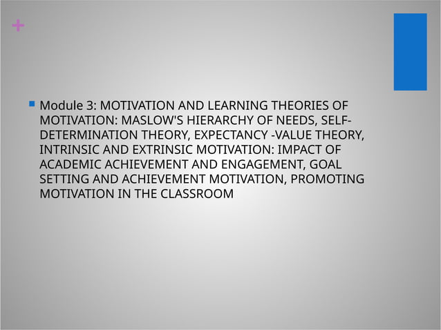 moOTIVATION AND LEARNING THEORIES OF MOTIVATION.ppt | Educational ...