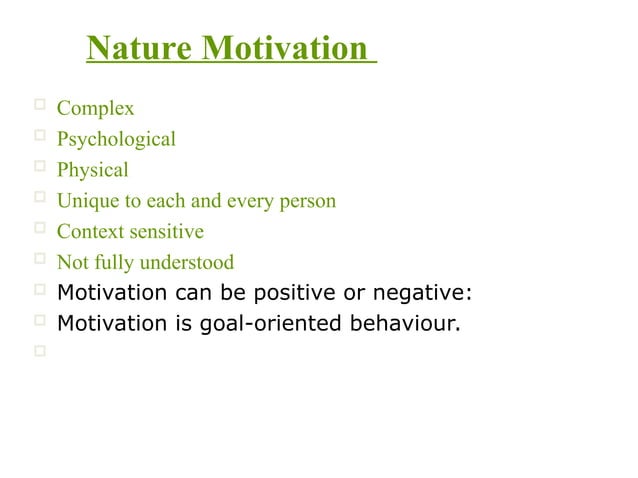 the motivation principles of managementppt | PPT