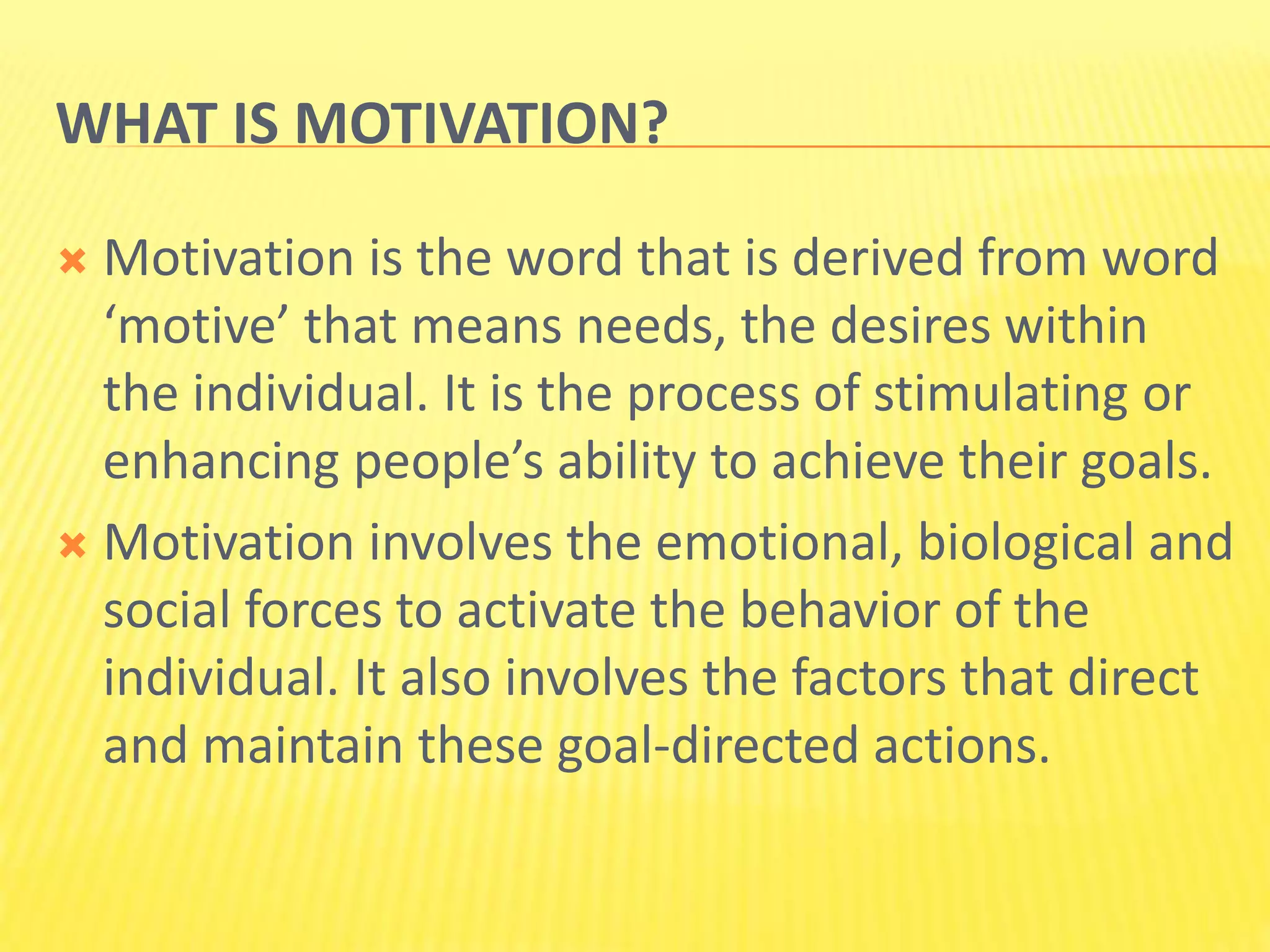 Motivation and maslow theory of hierachy | PPT
