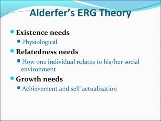 Motivation - Early & contemporary theories of motivation | PPT