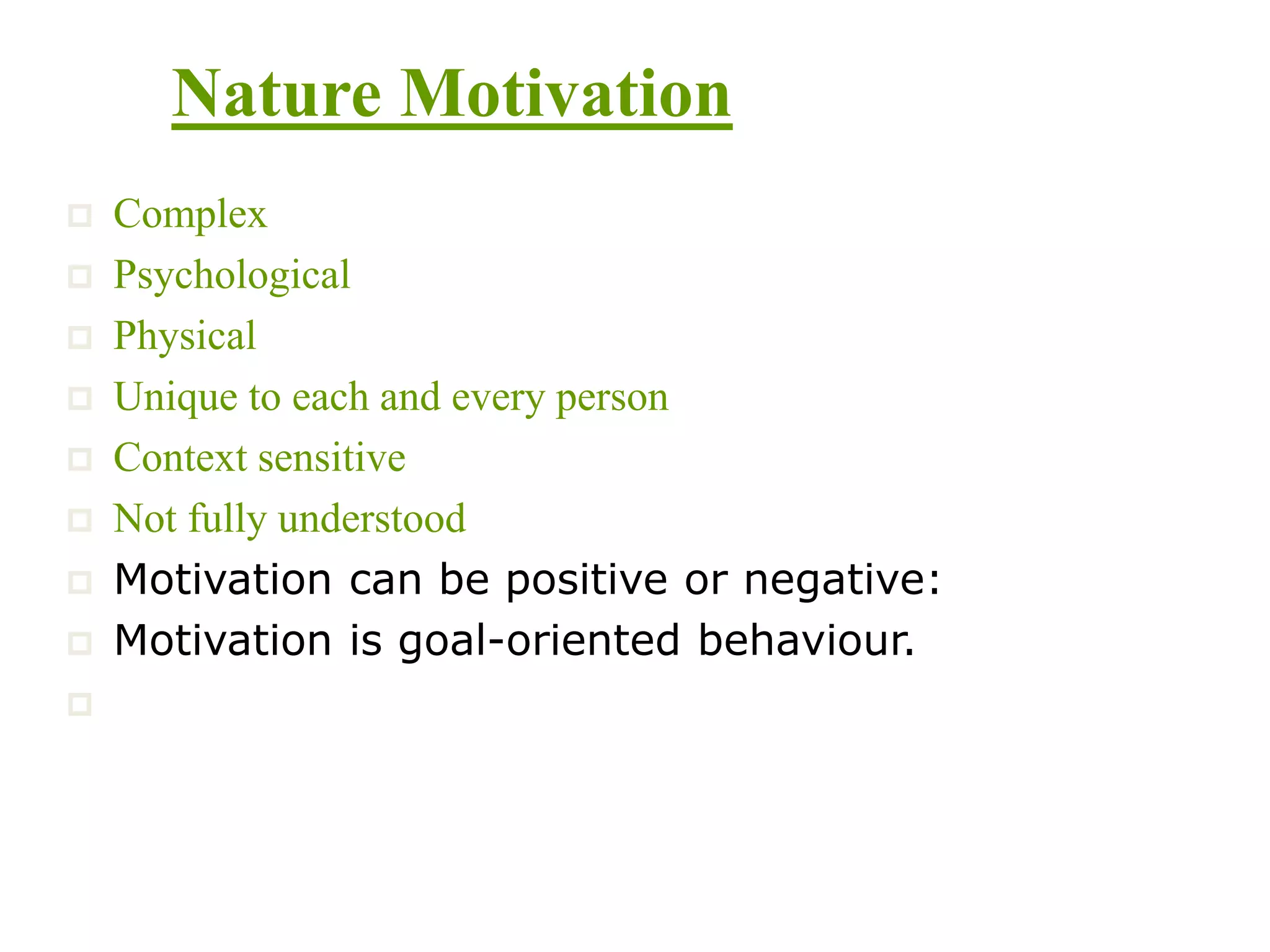 Motivation and Theories of Motivation | PPT