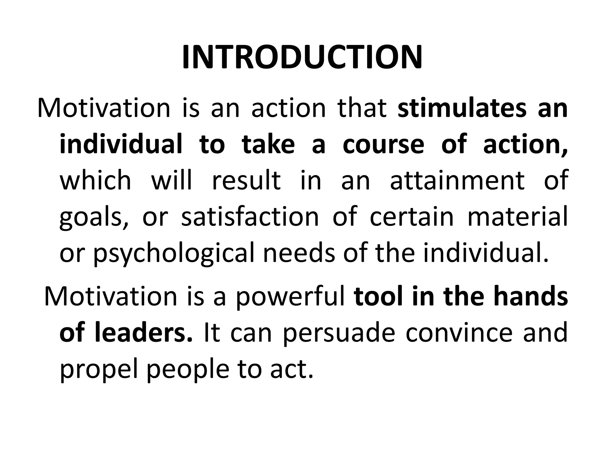 Motivation and Theories of Motivation | PPT