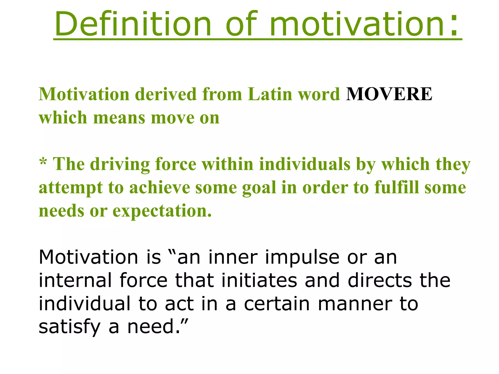Motivation and Theories of Motivation | PPT