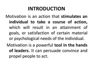 Motivation and Theories of Motivation | PPT