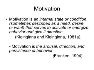 Motivation | PPT | Science