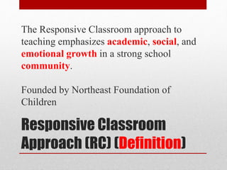 Motivation presentation responsive classroom approach | PPTX