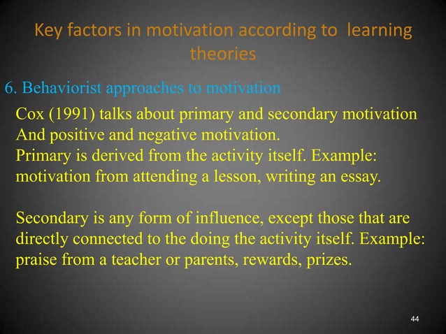 Motivation, Educational Psychology | PPT