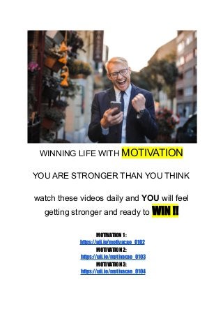 WINNING LIFE WITH MOTIVATION | PDF
