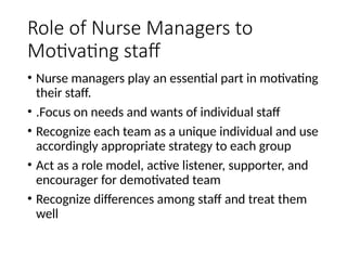 motivation nursing administration pptx, | PPTX | Career Advice | Careers