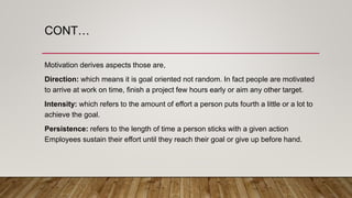 Motivation, achievement theory, goal setting theory | PPTX