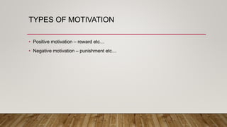 Motivation, achievement theory, goal setting theory | PPTX