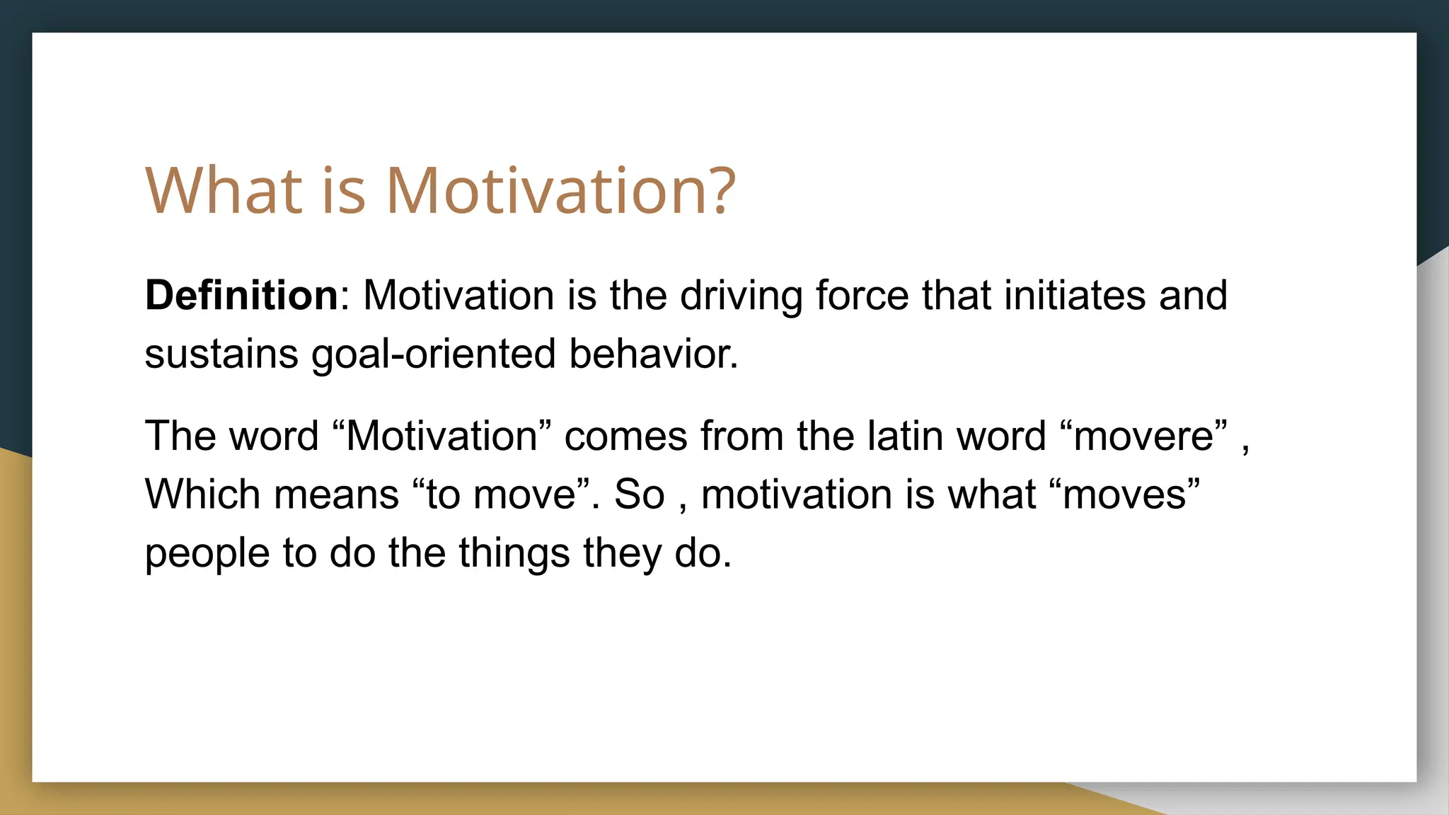 Understanding Human Motivation by Arobindu Dash | PPT