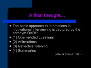 Motivational Interviewing | PPT
