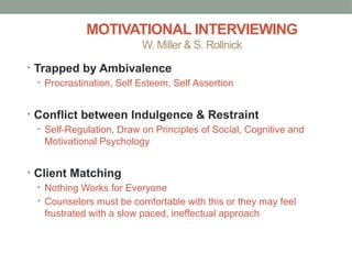 Motivational-Interviewing Processes and Examples | PPTX