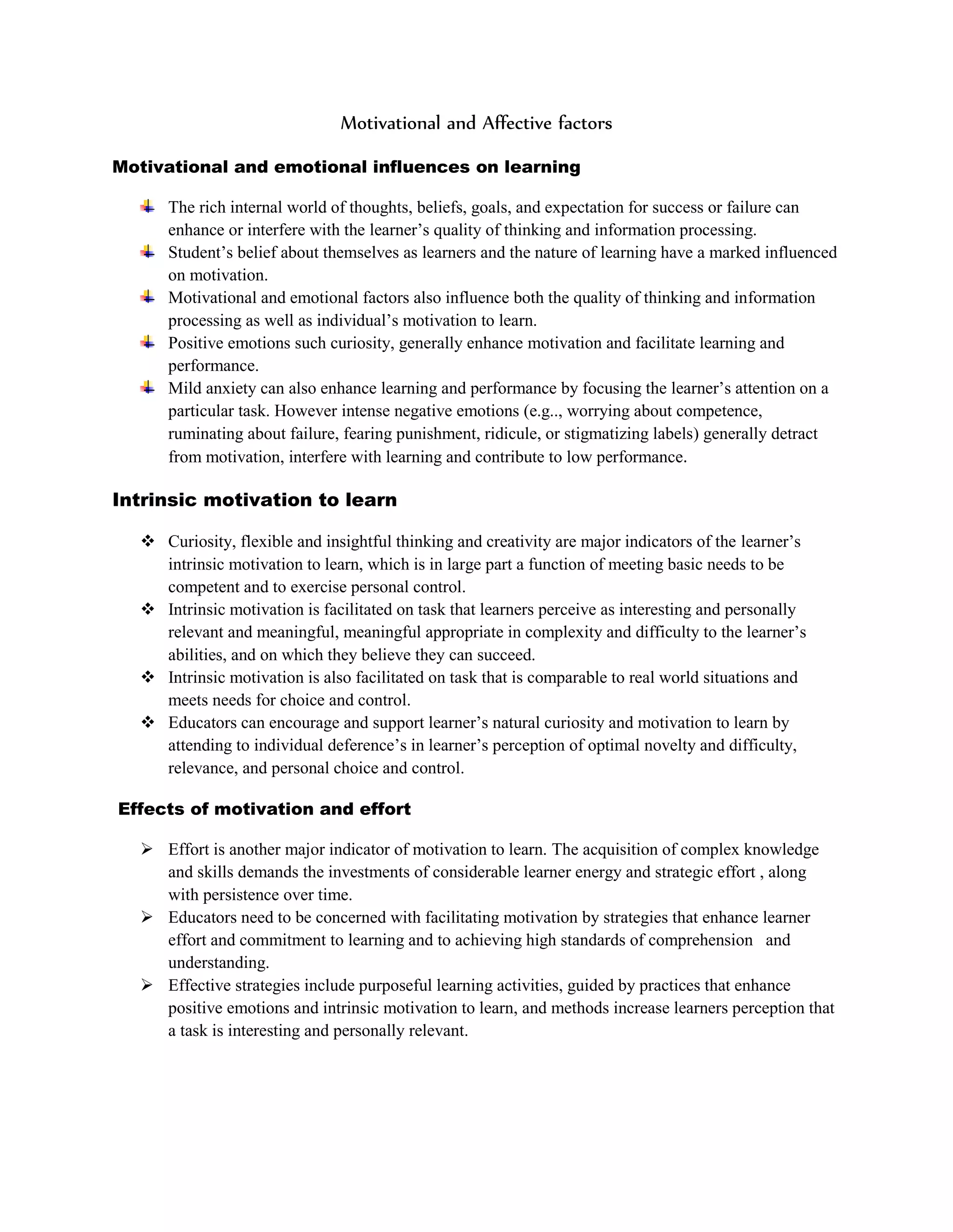 Motivational and affective factors | DOCX