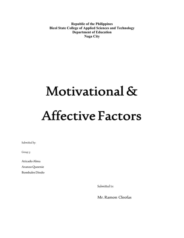 Motivational and affective factors | DOCX