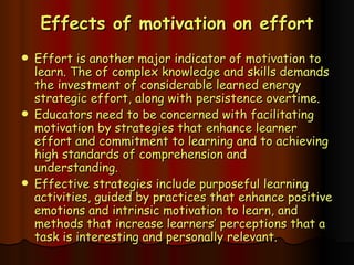 Motivational and affective factors report (facilitating learning) | PPT