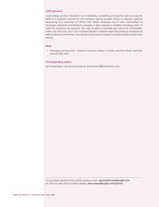 Motivational Cost Reduction | PDF | Business Administration | Business