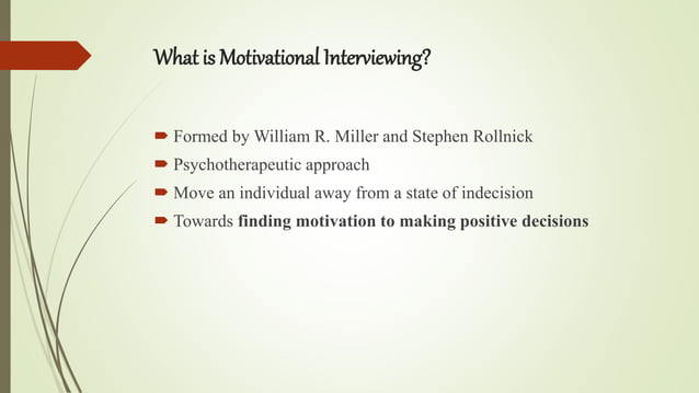 Motivational interviewing | PPT