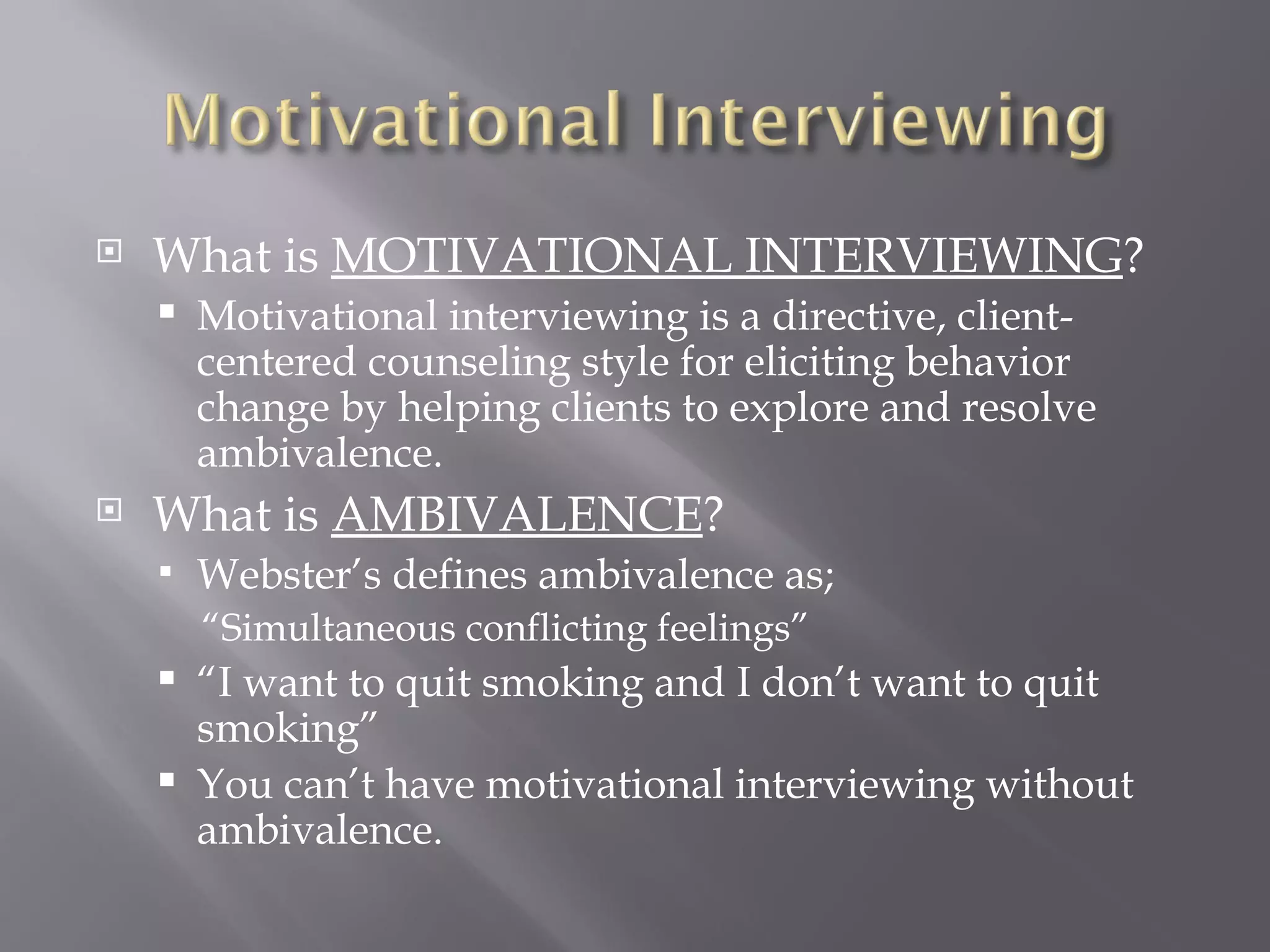 Motivational Interviewing | PPT